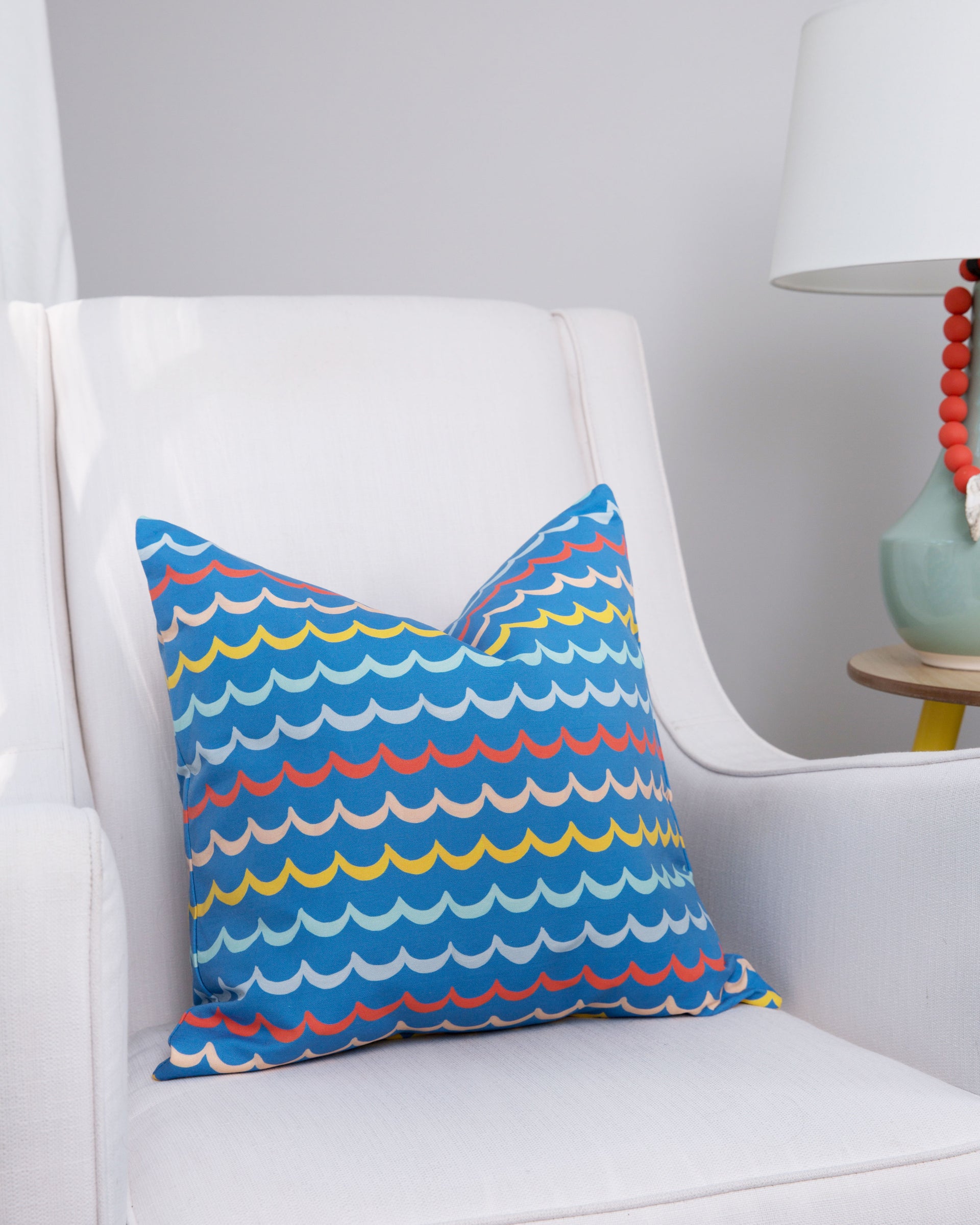 Pillow - Sea Waves on Blue – Texture Design Co.