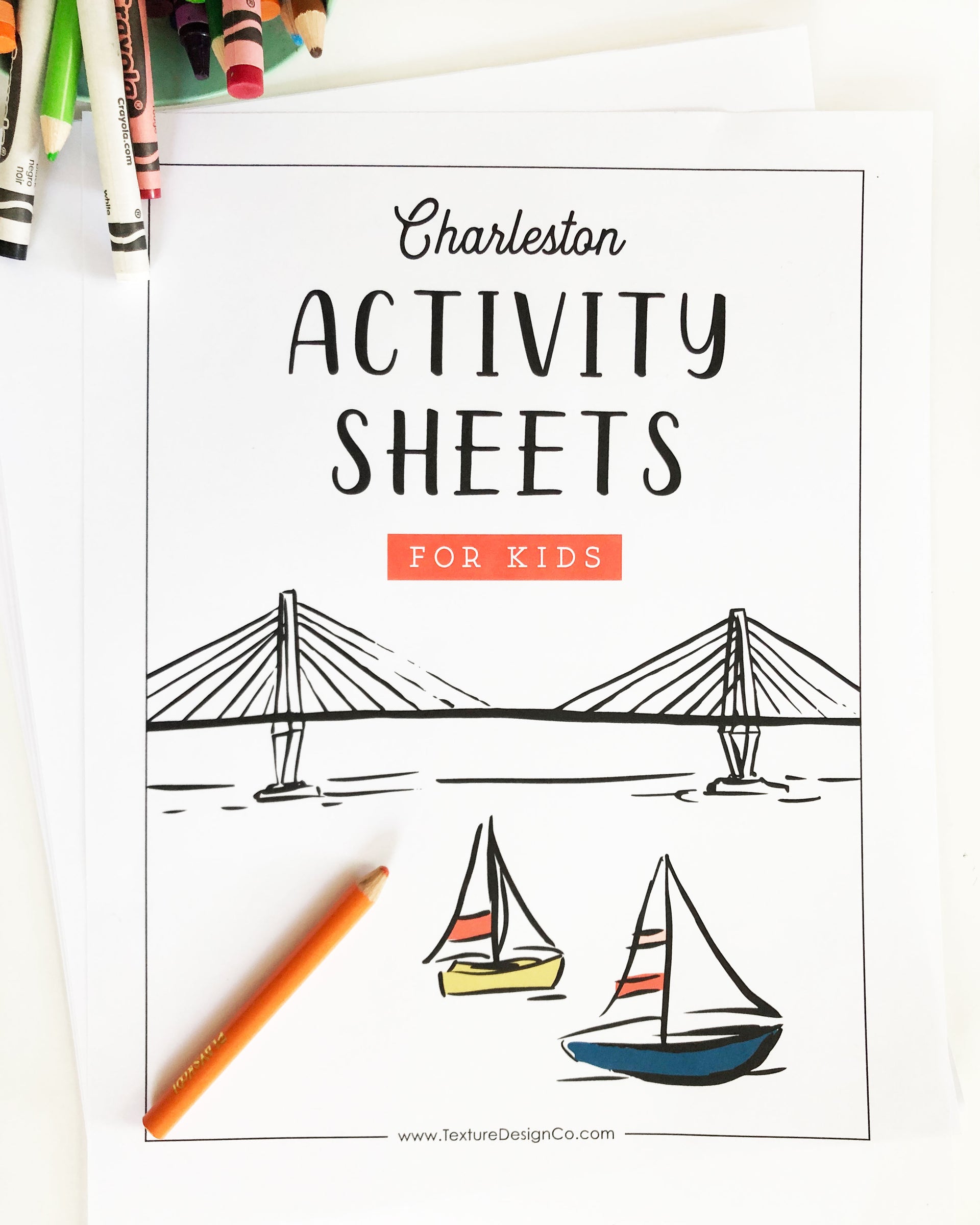 Charleston Activity and Coloring Sheets for Kids – Texture Design Co.